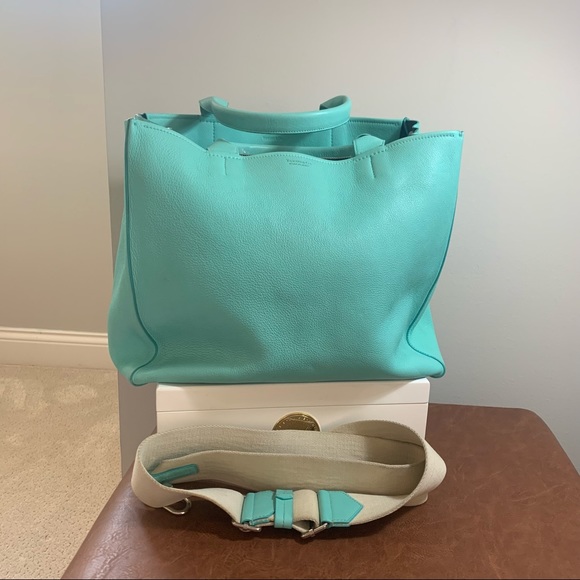 Tiffany & Co. | Bags | Tiffany Co Leather Tote Blue | Poshmark